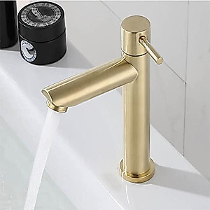 Brushed Gold Bathroom Basin Single Hole Cold Handle Shower Head Faucet Bath For Kitchen Sink Water Tap SUS304 Toilet Hardware,Black Single Cold(S),China