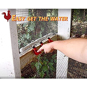 Hfarming Chicken Waterer Cups, Pack of 6 Chicken Waterer PVC Tee Fittings, with 1/8 Inch FTP Threads, Automatic Chicken Waterer for Chicken Ducks Quail Bird