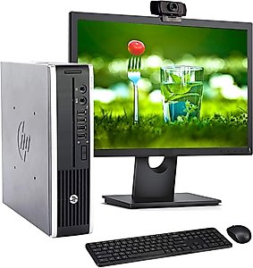 HP 8300 USFF Computer Desktop PC, Intel Core i5 3.2GHz Processor, 8GB Ram, 120GB Solid Drive, WiFi | Bluetooth, 1080p Webcam, Wireless Keyboard & Mouse, 20 Inch Monitor, Windows 10 (Renewed)
