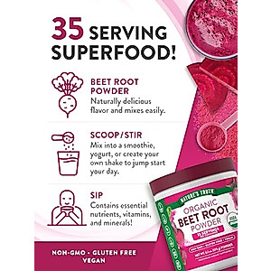 Organic Beet Root Powder | 6.1 oz | USDA Organic | Vegan, Non-GMO & Gluten Free Supplement | by Nature's Truth