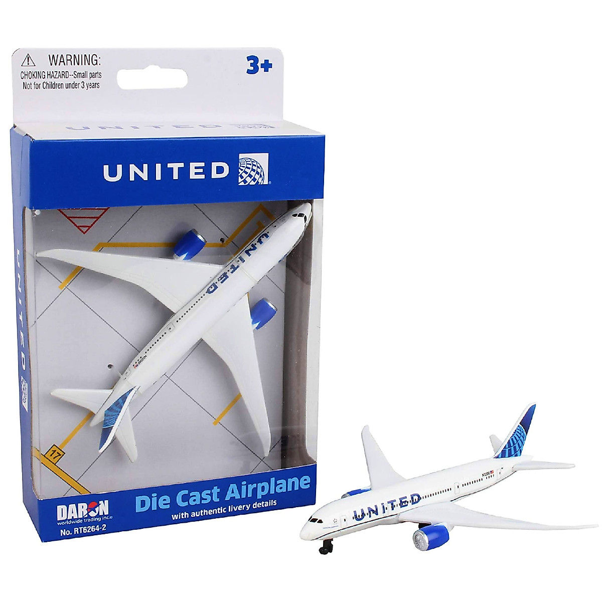 Matty's Toy Stop Daron American Airlines, Delta & United Airlines Die-cast Planes Set Bundle with Storage Bag - 3 Pack