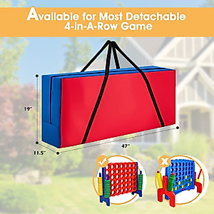 COSTWAY Giant 4 in A Row Carrying Bag, Storage Bag for Jumbo 4-to-Score Giant Game Set (Game Set Not Included), Carrying Bag for Giant 4 in a Row Connect Game with Ergonomic Handle & Durable Zipper