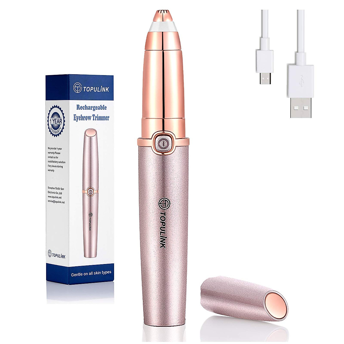 Rechargeable Eyebrow Trimmer Painless Precision Eyebrow Hair Remover Portable Electric Eyebrow Razor Tool for Women