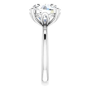 10K Solid White Gold Handmade Engagement Rings, 5 CT Round Cut Moissanite Diamond Solitaire Wedding/Bridal Rings for Women/Her, Minimalist Anniversary Ring Gifts (8.5)