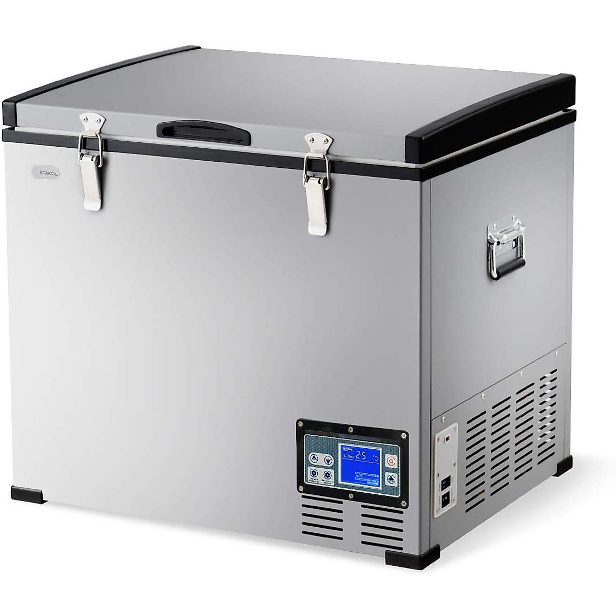 ReunionG 63-Quart Chest Freezer with LCD Display, Temperature-Adjustable Mini Vehicle Refrigerator with Removable Basket and Handles, Portable Electric Cooler Fridge for Home, RVs and Office