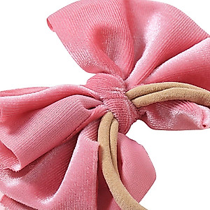 inSowni 12 Pack Solid Soft Velvet Bow Headbands Hair Accessories for Baby Girls Toddlers Newborns Infants Kids