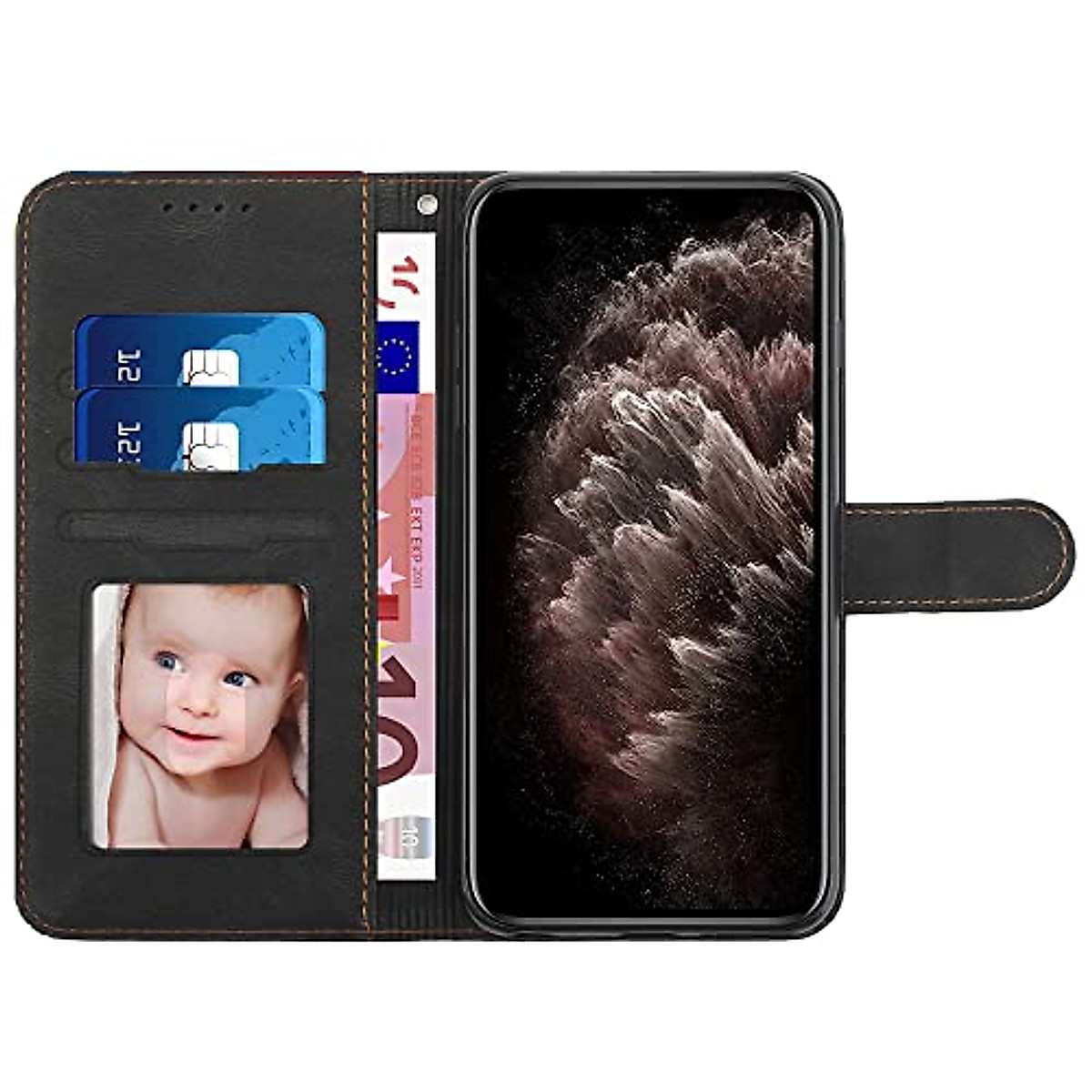 Leather Magnetic Flip Wallet Case for Sony Xperia 1 III with Credit Card Holder Slots Kickstand Flip Folio PU Leather Magnetic Wallet Case
