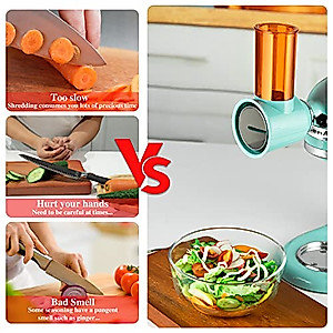 HOMER Slicer Shredder Attachment - Fits All Models of KitchenAid Stand Mixer - Premium Stainless Steel - Time-Saving Accessories for Cheese Grater(Light Green)