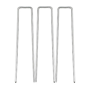 6 Inch Garden Stakes Galvanized Landscape Staples, U-Type Turf Staples for Artificial Grass, Rust Proof Sod Pins Stakes for Securing (100)