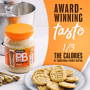PBfit All-Natural Peanut Butter Powder, Powdered Peanut Spread From Real Roasted Pressed Peanuts, 8g of Protein 8% DV, 30 Ounce (Pack of 1)