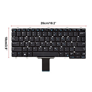 SUNMALL Replacement Keyboard Compatible with Dell Latitude 3150 3160 3350 5250 P25S 7250 E5250 E5270 E7250 without Frame Black US Layout
