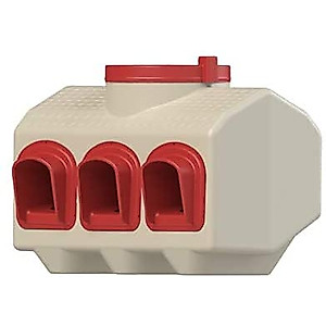 OverEZ Chicken Feeder - Holds 50 Pounds of Feed - Inside or Outside Hen Coop - Large Gravity Fed Automatic Poultry Dispenser - No Waste Rainproof Design