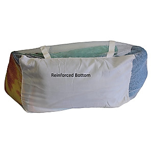 Large Soft Nylon Mesh Laundry Basket with Handles Portable and Collapsible For Dirty and Clean Laundry Home Travel College Dorm Also Ideal For Toys and Sporting Goods