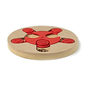 PetRageous 13006 Thinkrageous Interactive Advanced Level Puzzle Piece Dog Toy or Cat Toy Measures 9.84-Inch for Dogs and Cats or Kittens and Ages, Red