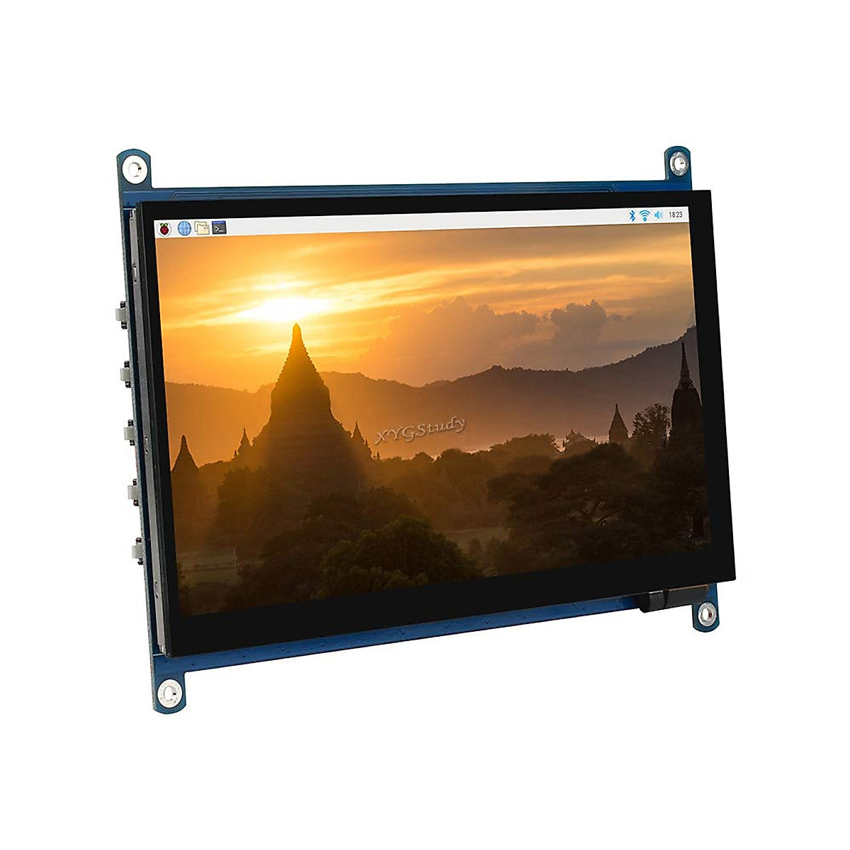 XYGStudy 7 inch QLED Quantum Dot Display IPS HDMI 1024×600 Capacitive Touch Screen G+G Toughened Glass Panel Supports Raspberry Pi 4 3 Raspbian Retropie Jetson Nano Xbox360 PS4 Switch etc