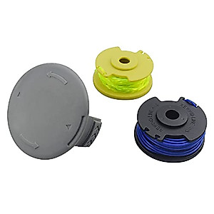 ACFHRL2 AC052N1 2-in-1 Fixed Line and Bladed Head kit Compatible with RYOBI Auto Feed String Trimmers - with String Trimmer Replacement Spool Line & Spool Cap & Serrated Blade - Complete Equipment
