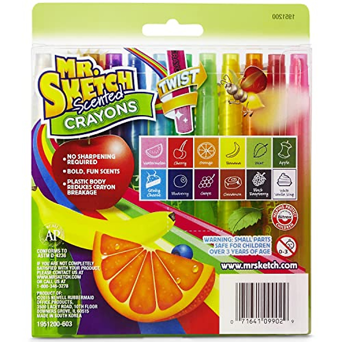Mr. Sketch Scented Twistable Crayons, Assorted, 12 Pack