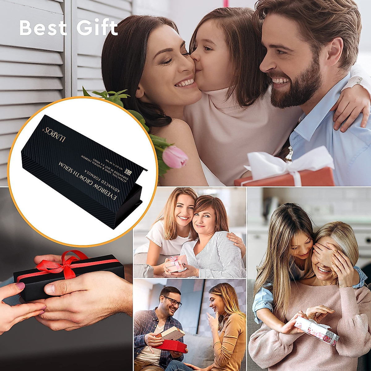 LUXROS Advanced Eyebrow Growth Serum: USA Made Eyebrow Serum for Strong Full Thick Eyebrows - See Results as Soon as 4 Weeks to 60 Days (5 ml)