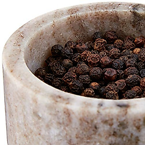 Creative Co-Op Marble Stacking Pinch Pots with Acacia Wood Lid