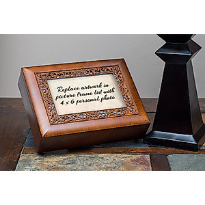 Cottage Garden Mother Woodgrain Ornate Music Box Plays Wind Beneath My Wings