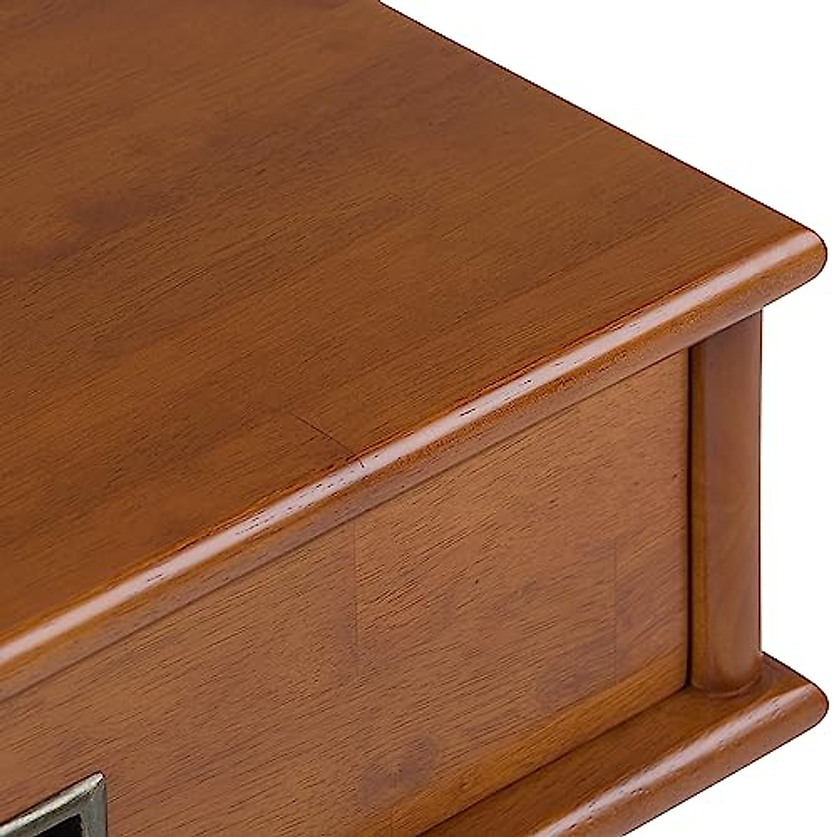 SIMPLIHOME Draper Solid Hardwood 22 inch wide Rectangle End Side Table in Teak Brown with Storage, 1 Drawer, for the Living Room and Bedroom
