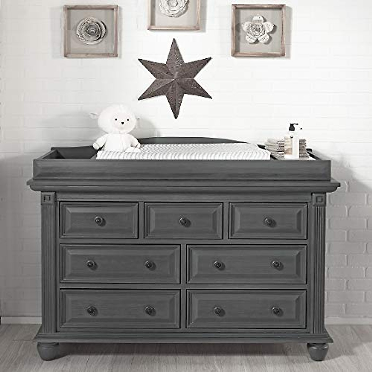 Oxford Baby London Lane 7 Drawer Dresser, Arctic Gray