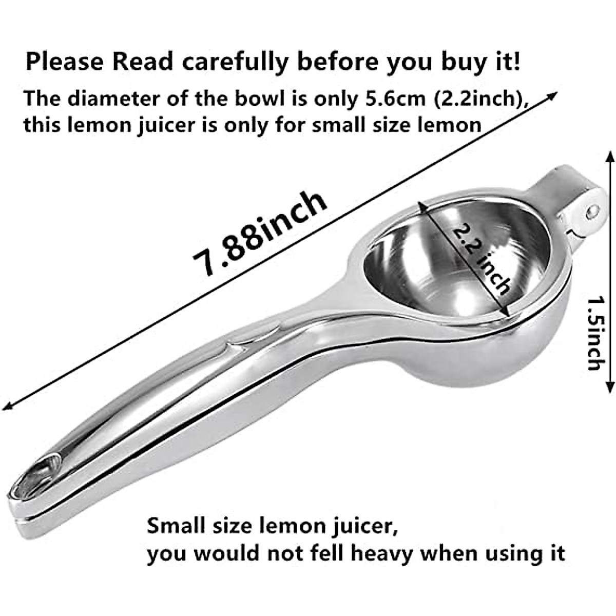 Kitchen Handheld Lemon Squeezer - Heavy Duty Citrus Juicer & Lemon Juicer Hand Press With Curved Handle - Manual Lemon Lime Squeezer & Metal Citrus Squeezer For Extracting Juices