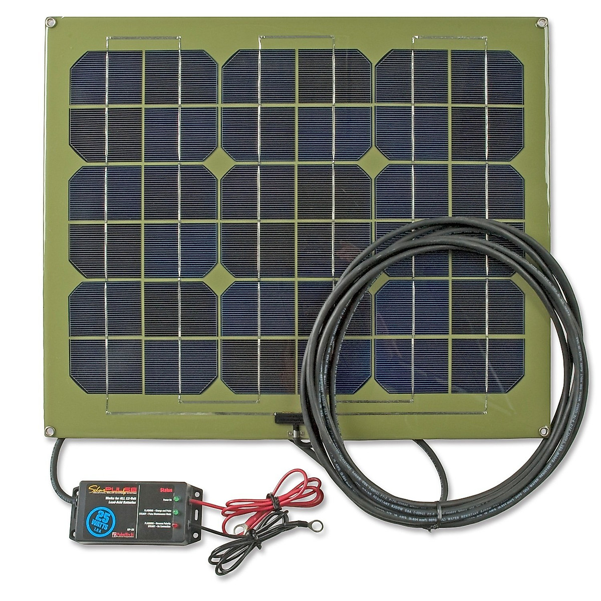 PulseTech 12-Volt Solar Charger Maintainer 25-Watt