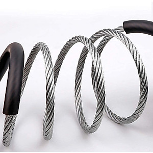 VIGAT Bicycle Lock, Scooter Bike Motorcycle Cable Chain Lock, 180X1.2Cm, Double Open Key Combination Lock, High Strength Steel Cable