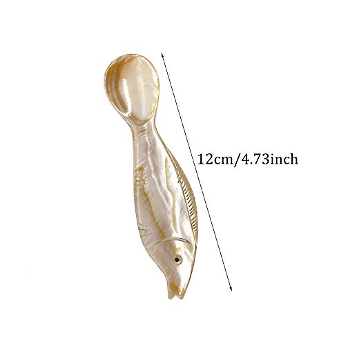 Wenplus 2 Pack 4.73inch Caviar Spoons Handcraft Mother of Pearl MOP Caviar Spoon W Round Handle with One Plastic Storage Box -Coffee Color, Style F