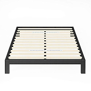 ZINUS Arnav Metal Platform Bed Frame / Wood Slat Support / No Box Spring Needed / Easy Assembly, Black, Full