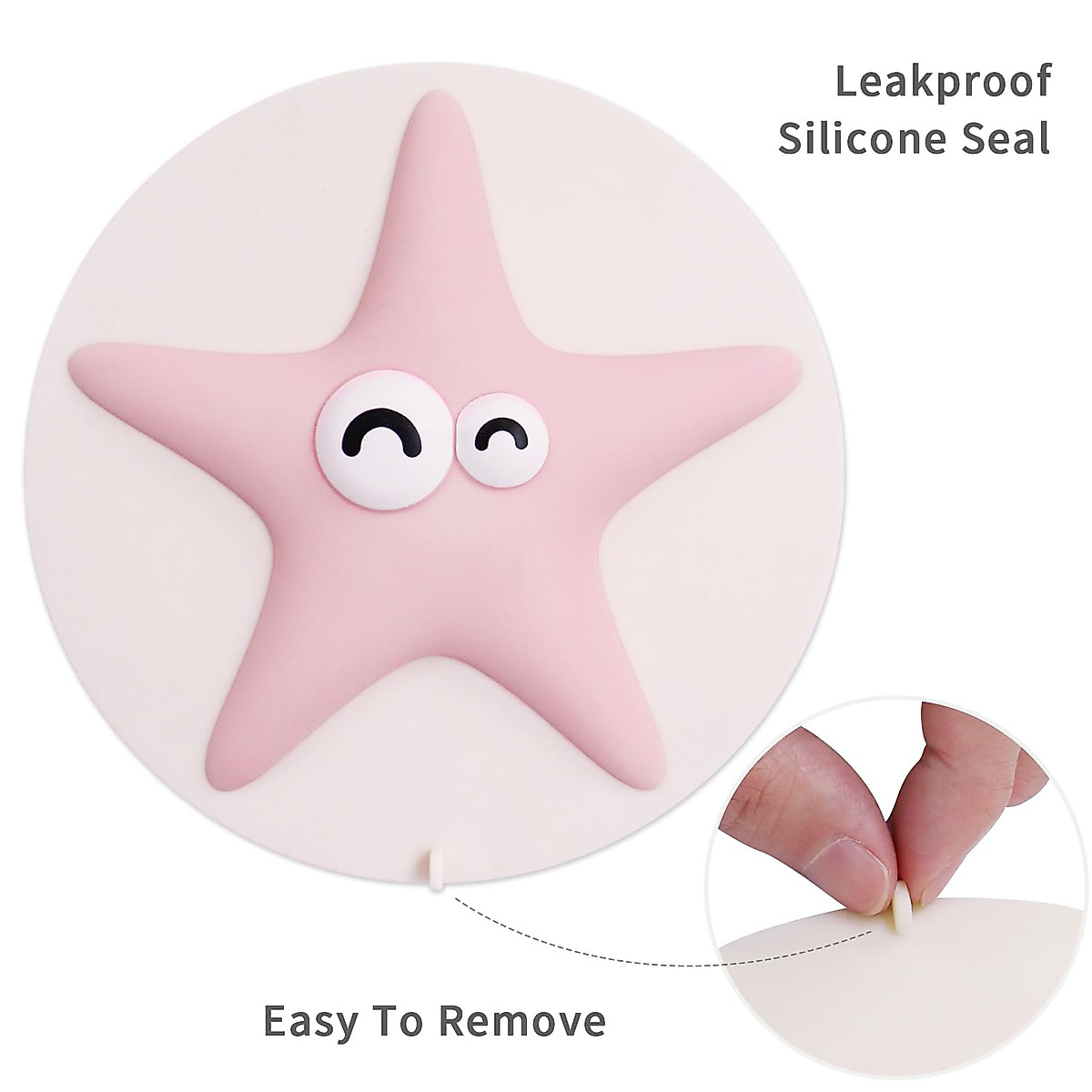 Bathtub Stopper Drain Plug Cover - Silicone Bath Tub Stopper Shower Drain Cover, Drain Cover, Flat Drain Plug for Kitchen, Bathtub and Laundry, Seastar Bathroom Accessories, 6 Inches, Pink
