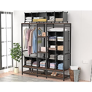Closet Organizer, 12-cube Closet Organizers and Storage, Portable Closet Storage Shelves, Clothing Storage for Kids, Closet, Bedroom, Bathroom, Office (11.8x11.8x11.8 inch), Black