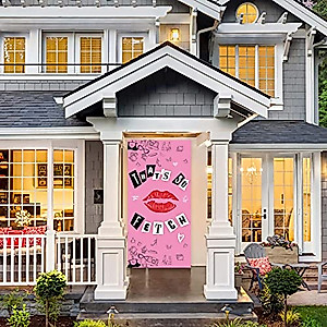 That’s So Fetch Hot Rose Pink Lip Happy Birthday Banner Background Burn Book Theme Decor for Bridal Shower Wedding Night Out Hen Movie Bachelorette Party Girls Woman Birthday Party Favors Decorations