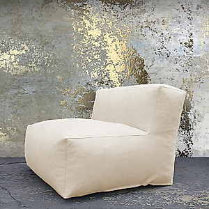 Modern ANNY-H Middle Chair OUTDOOR Furniture Patio Couch CREATING a UNIQUE Patio Garden Modular Contemporary Sofa (light beige)