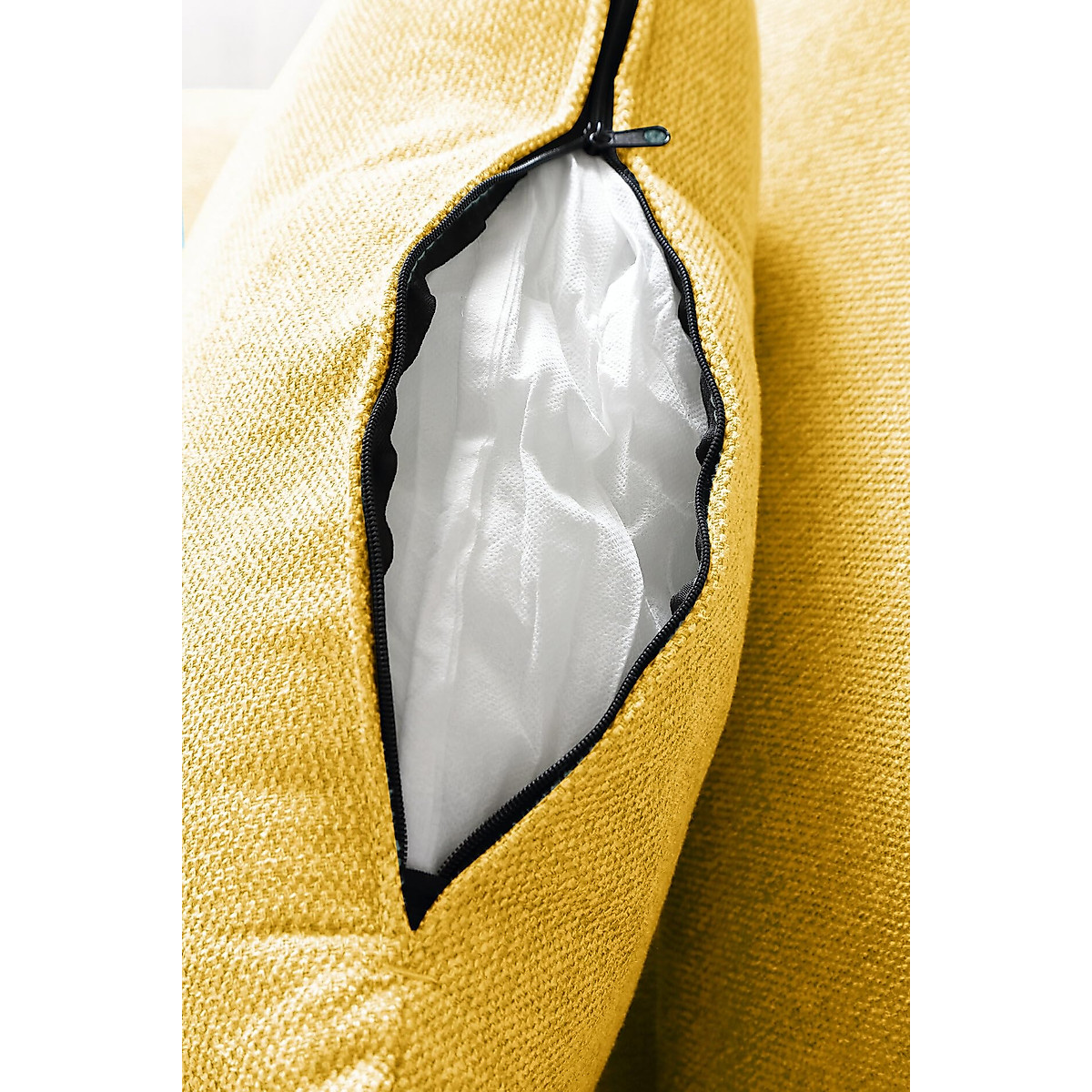 TURRIDU 93" Modular Sectional Sofa Couch with Convertible Ottoman, Modern Sectional Sofa Couch with Golden Metal Legs, 3 Seat L-Shape Sofa Couch for Living Room, Apartment, Bedroom