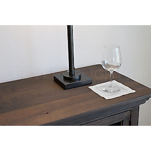 CleverDelights 6" White Linen Hemstitch Cocktail Napkins - 12 Pack - 100% Linen