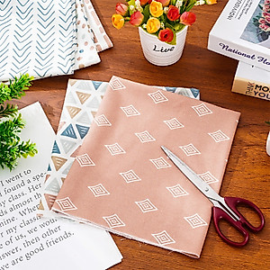 Whaline 12Pcs Boho Cotton Fabric Bundles 18 x 22 Inch Pastel Boho Rainbow Sun Fat Quarters Colorful Quilting Patchwork Sewing Fabrics for DIY Handmade Crafting