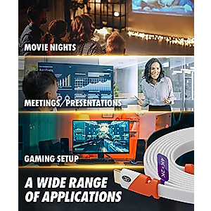 Flat HDMI Cable 20 ft - High Speed HDMI Cord - Supports, 4K Video at 60 Hz, 3D, 2160p - HDMI Latest Standard - CL3 Rated - 20 Feet