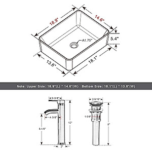 eclife 24" Bathroom Vanity Sink Combo White Stand Cabinet Rectangle White Ceramic Vessel Sink & Chrome Water Save Faucet & Solid Brass Pop Up Drain with Mirror (T03 B02W)