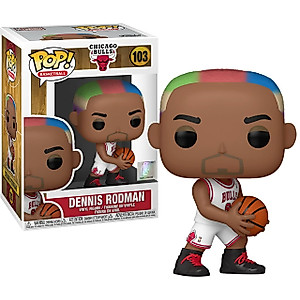 POP NBA: Legends - Dennis Rodman (Bulls Home) Funko Vinyl Figure (Bundled with Compatible Box Protector Case) Multicolored 3.75 inches