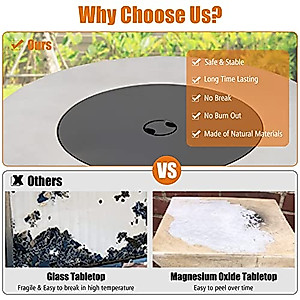 Giantex Firepit Table for Outside - 36" Round Propane Fire Pit, 50,000 BTU Outdoor Gas Fire Tables w/Lava Rocks, Stainless Steel Burner, Water-Proof Cover, Stone Fire Pit Table for Patio Garden