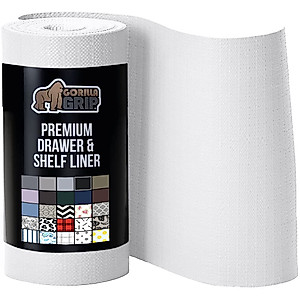 Gorilla Grip Stick Adhesive Removable Liner and Smooth Drawer Liner, Adhesive Liner Size 17.5x10 in White, Contact Liner Book Covers, Smooth Liner Size 17.5x20 in White, Non Adhesive, 2 Item Bundle