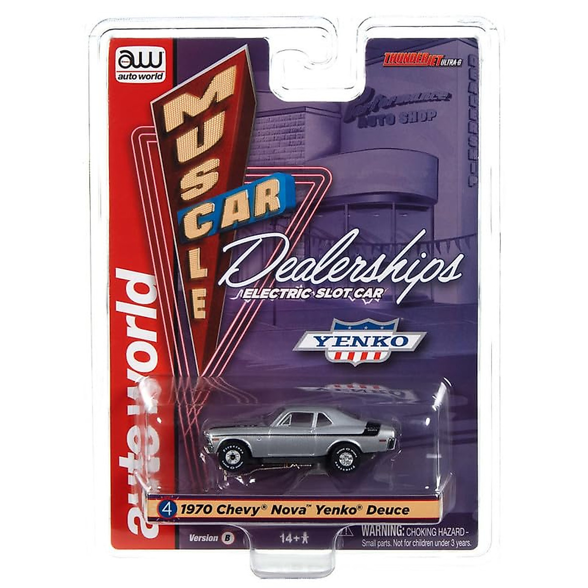 Auto World Thunderjet Yenko 1970 Chevrolet Nova (Silver) HO Slot Car