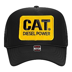 CAT Diesel Power Patch Trucker Hat - Premium Snapback for Men and Women - Racing Beer Cowboy Vintage Camo (US, Alpha, One Size, Black)
