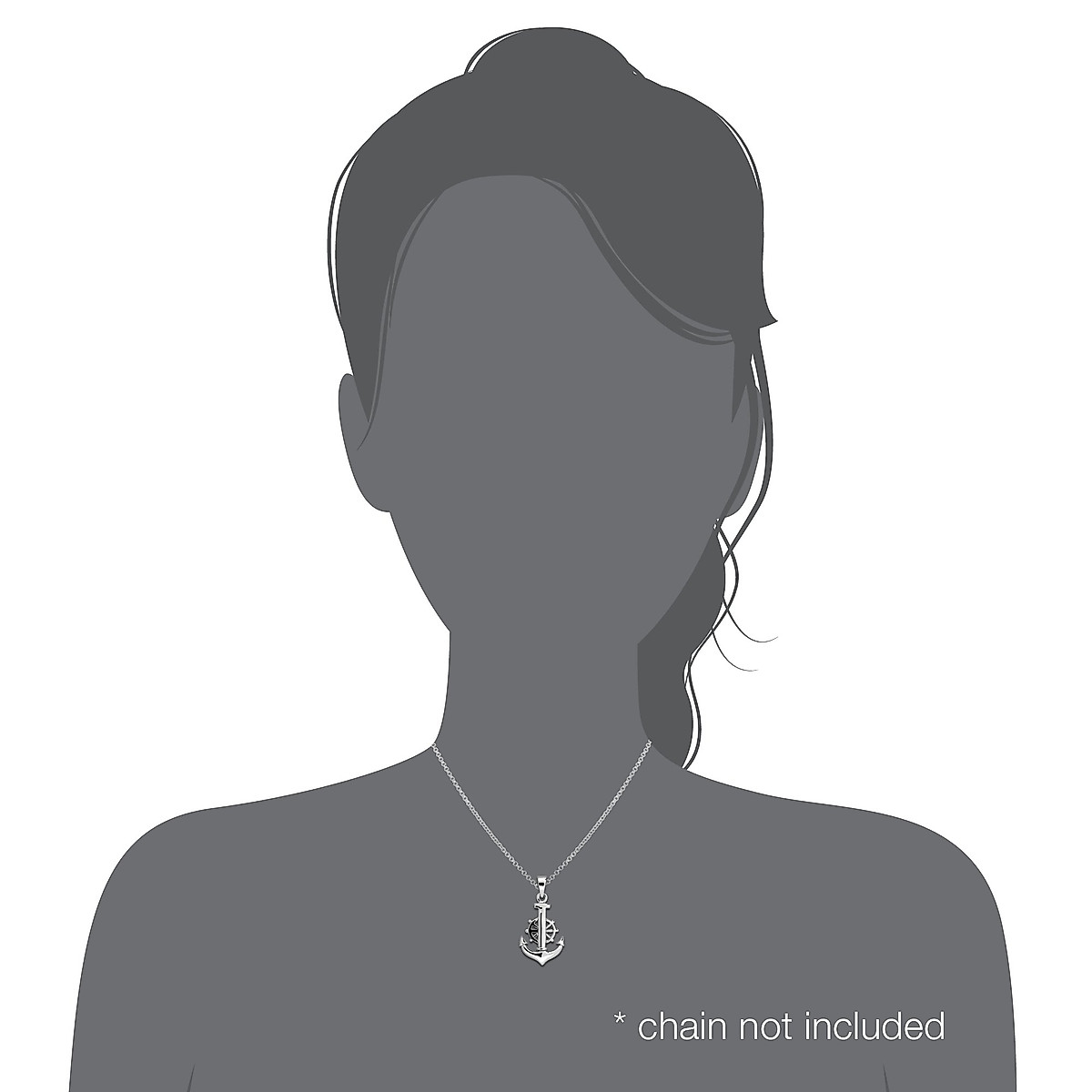 WithLoveSilver Solid 925 Sterling Silver Charm Mariner Anchor Pendant