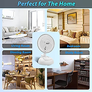 Comfort Zone CZ6XMWT 6” 2-Speed Combo Clip or Desk Fan with Removable Base, Strong Clamp for Firm Grip, Suitable for Bedroom, Office, or Dorm Room, White