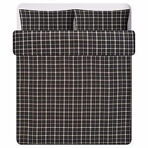 STRUTBRAKEN King Duvet Cover and Pillowcase(s) Cotton Gray Check