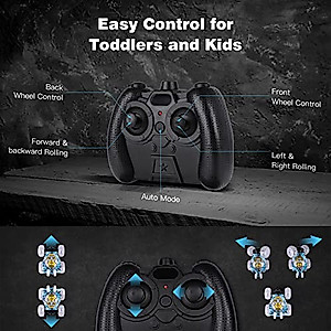 TERRAMUS Remote Control Car, 360°Rolling Kids Remote Control Car with Colorful Lights, Rechargeable Remote Control Car for Boys and Girls, Ideal Gift for 3 4 5 6 7 8+ Years Old