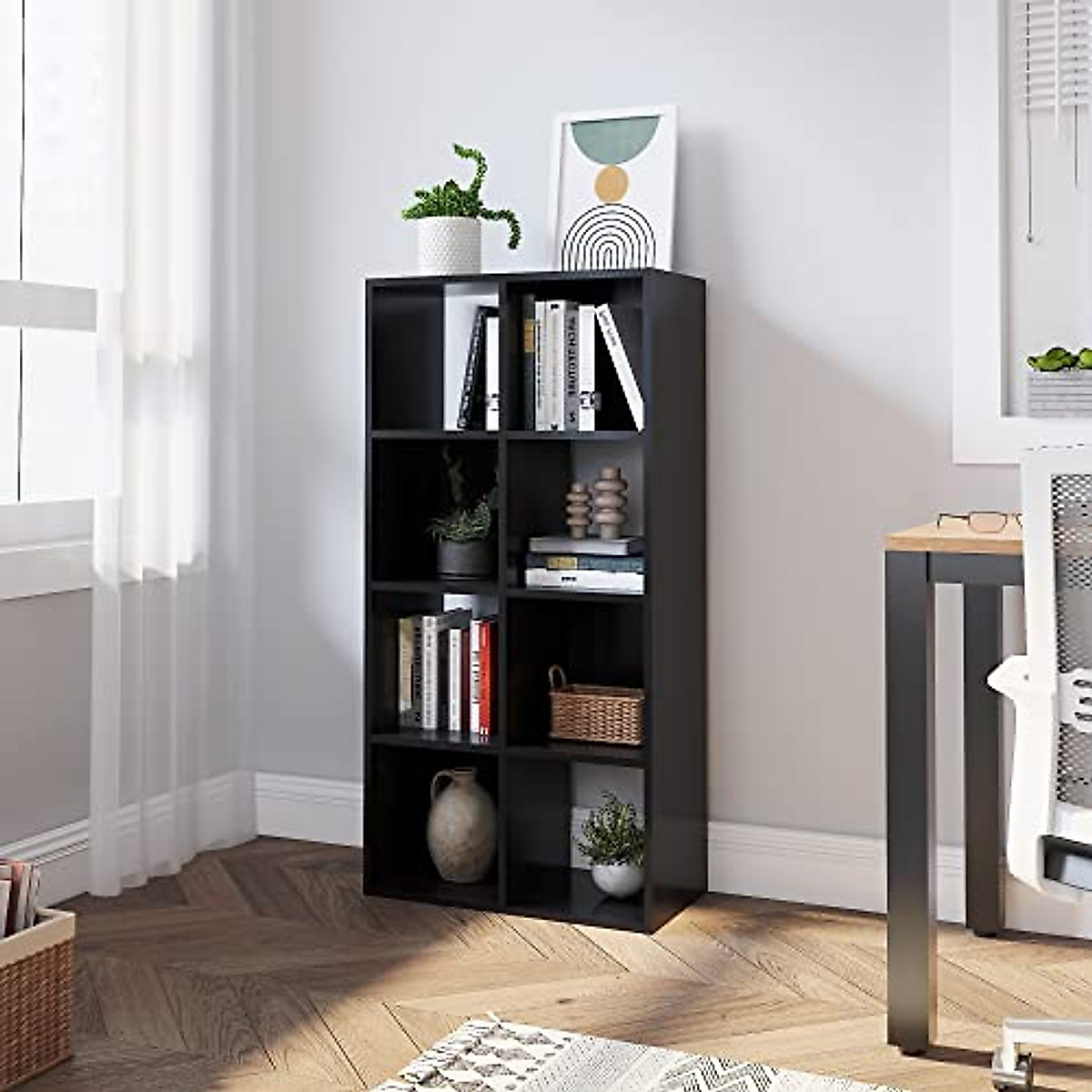WAHEY Bookcase, 8 Cube Open Storage Organizer Display Bookshelf, HOFB008